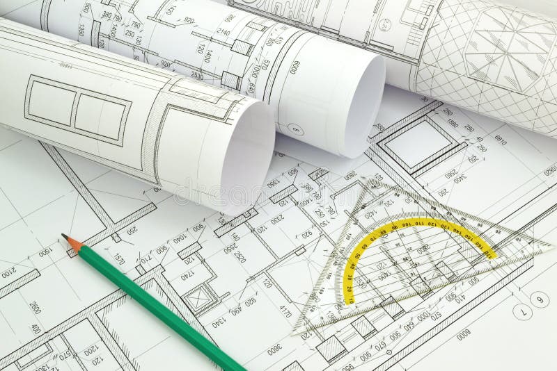 Project drawings stock image. Image of drawing, engineer - 42089815