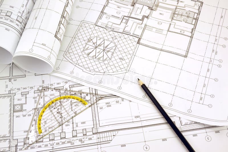 Project drawings stock image. Image of angle, construction - 48927243