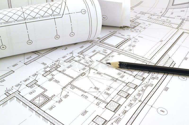Project drawings stock image. Image of angle, drawing - 49585425