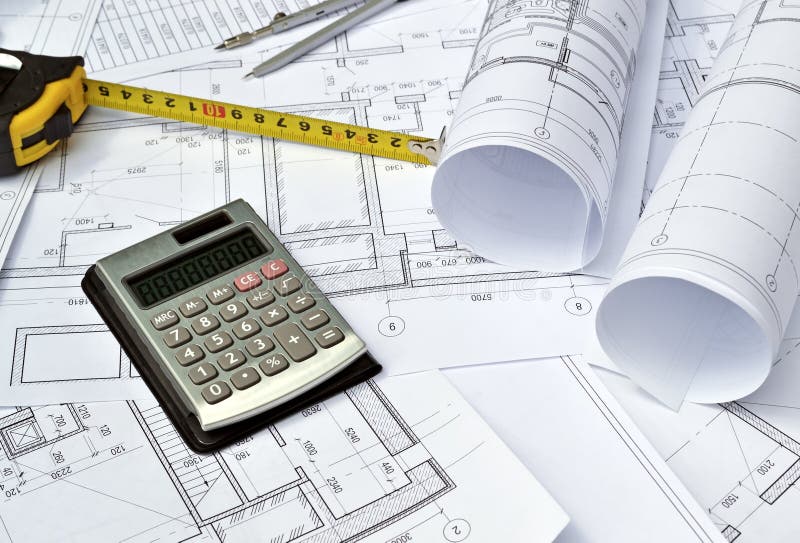 Project drawings stock image. Image of draw, construction - 56017671