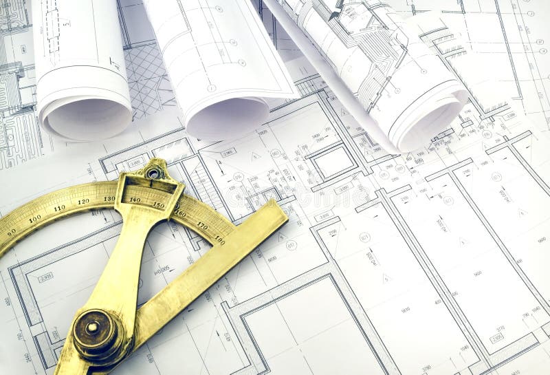 Project drawings stock photo. Image of building, construction - 37281592