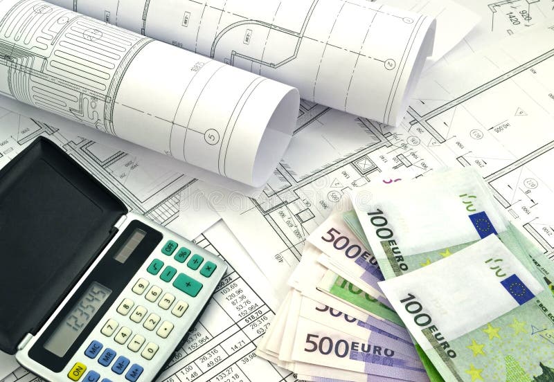 Project drawings and money stock photo. Image of diagram - 37849488