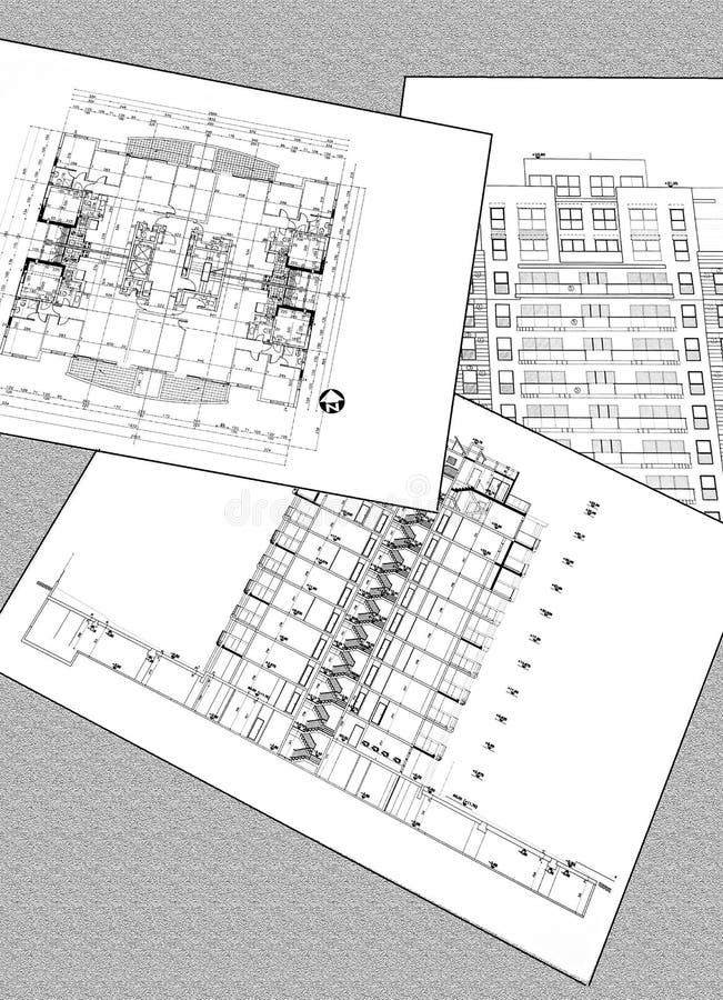 Project Drawings of a Residential House - Plan, Section, Facade ...