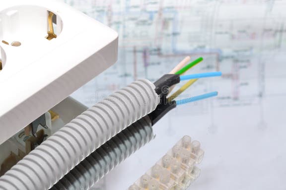 Project Electrical Wiring of the Apartment. Stock Image - Image of ...