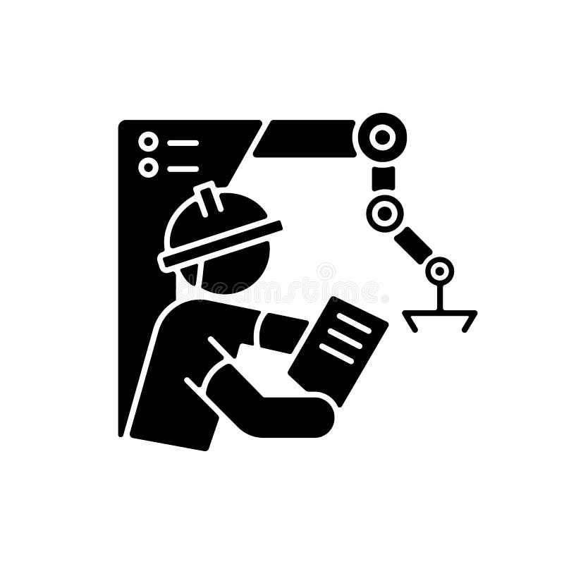 Project Engineer Black Glyph Icon Stock Vector - Illustration of ...