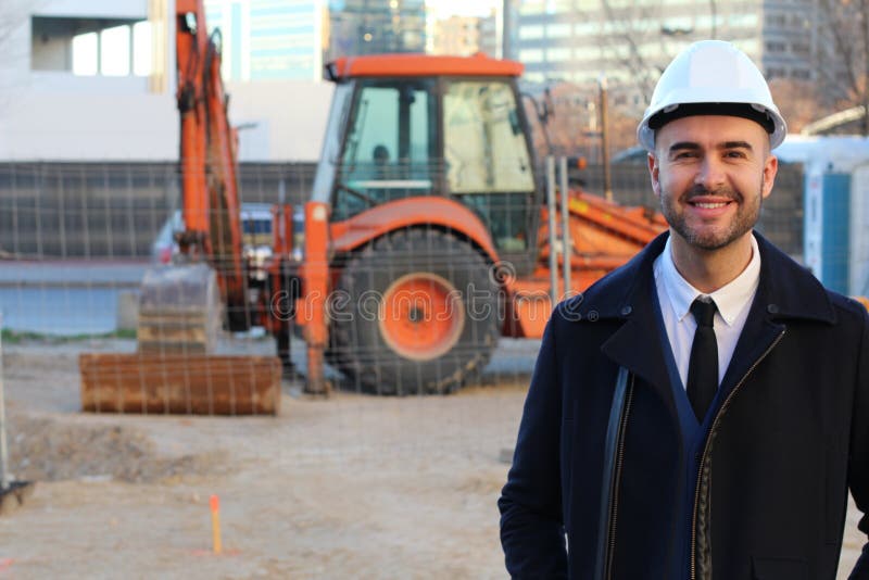 Project Engineer in Construction Site Stock Photo - Image of ...