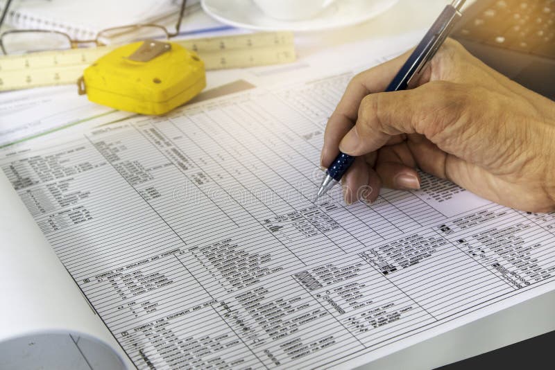 Project Engineers Check the Construction Documents of Various Systems ...