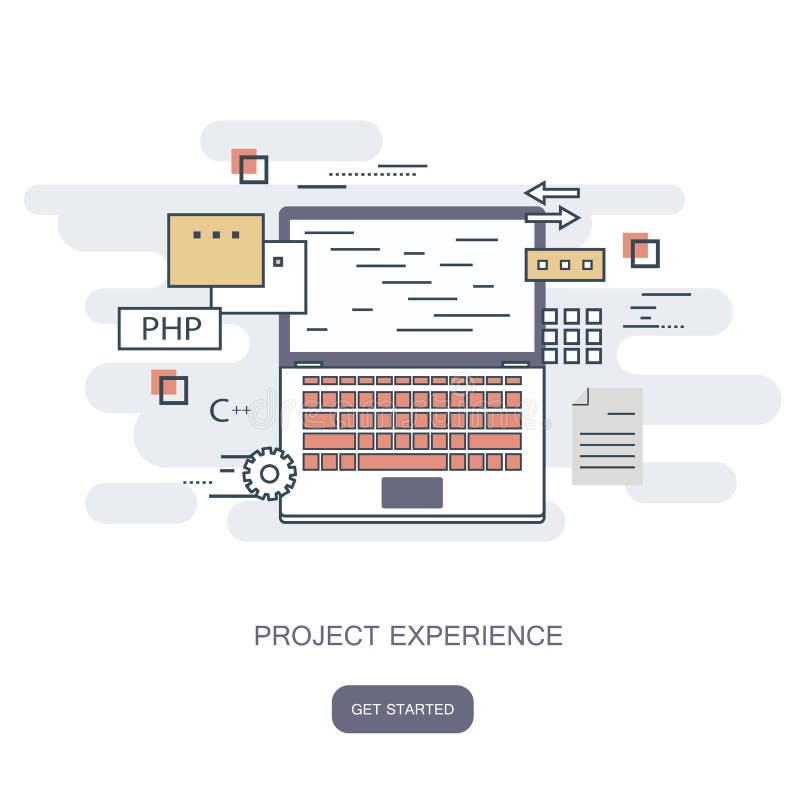 Project Experience Concept. Flat Style, Thin Line Art Design Stock ...