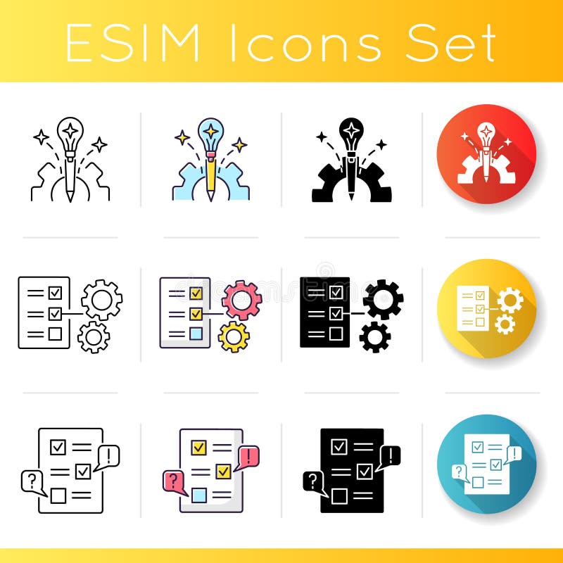 Project Experiment Icons Set Stock Vector - Illustration of project ...