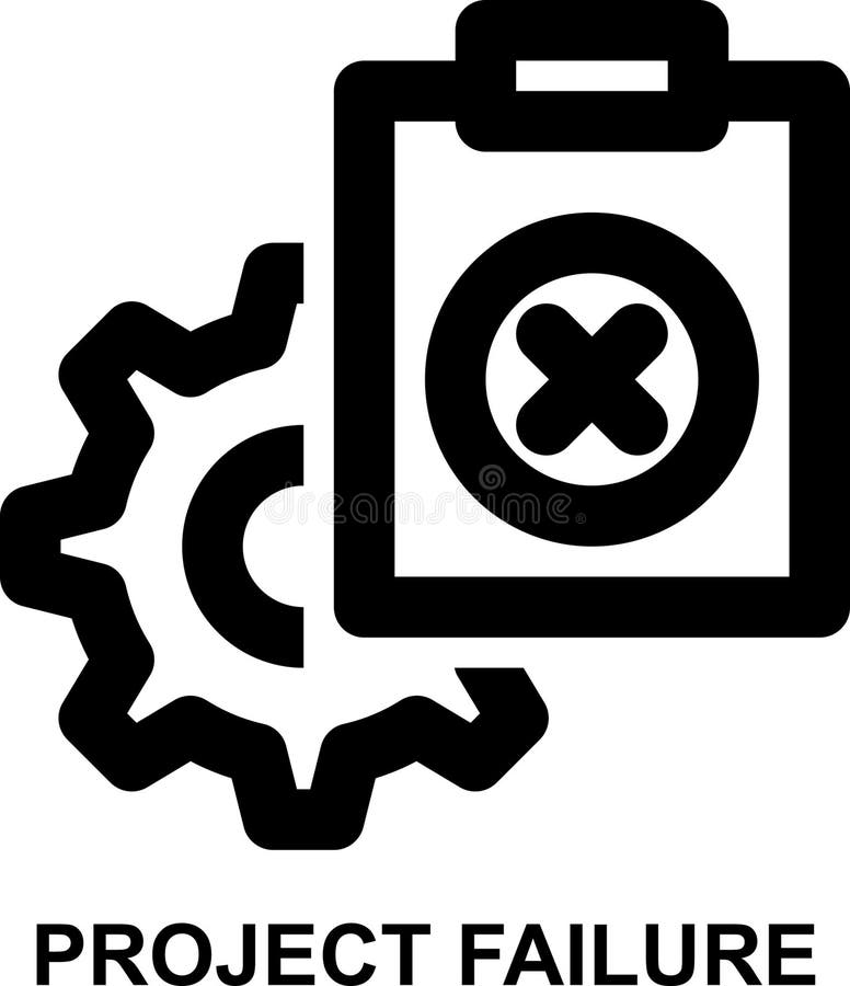 Project Failure, Project Failed, Project Management, Cancel, Failed, Unsuccessful Outline Icon ...