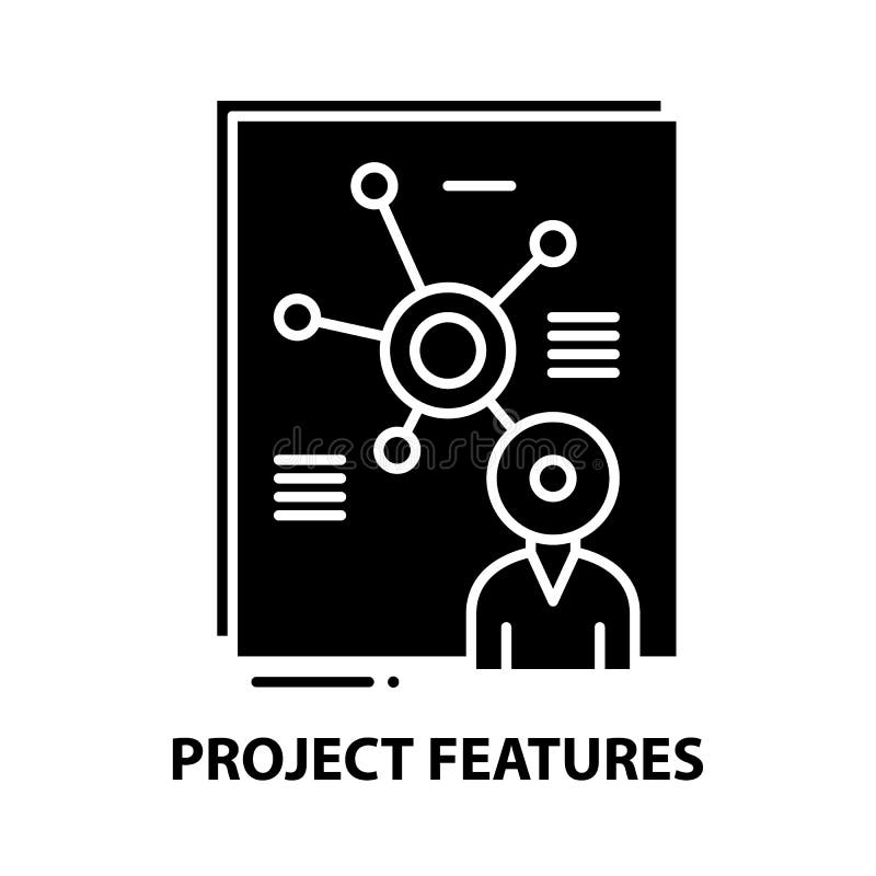 Project Features Icon, Black Vector Sign with Editable Strokes, Concept ...