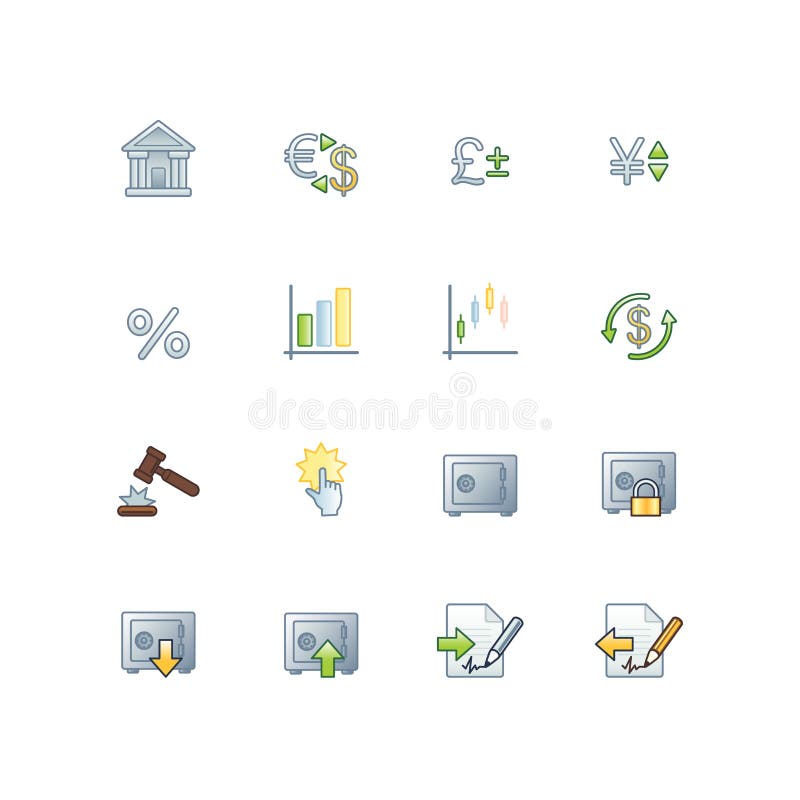 Finance Web Icons Set 2, Green Grey Solid Icons Stock Vector ...
