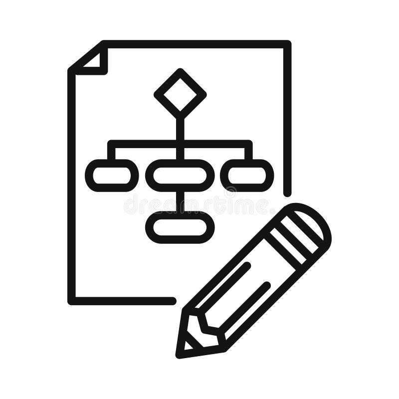 Project Flowchart Black and White Illustration Stock Vector ...