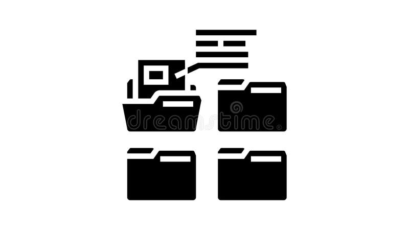 Project Folder Line Icon Animation Stock Footage - Video of corporate ...