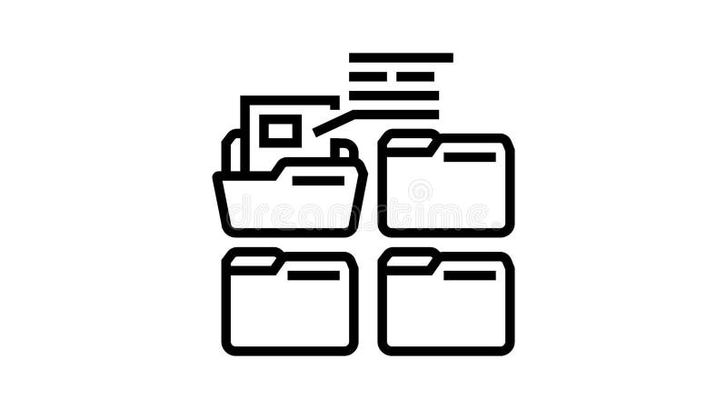 Project Folder Line Icon Animation Stock Footage - Video of corporate ...