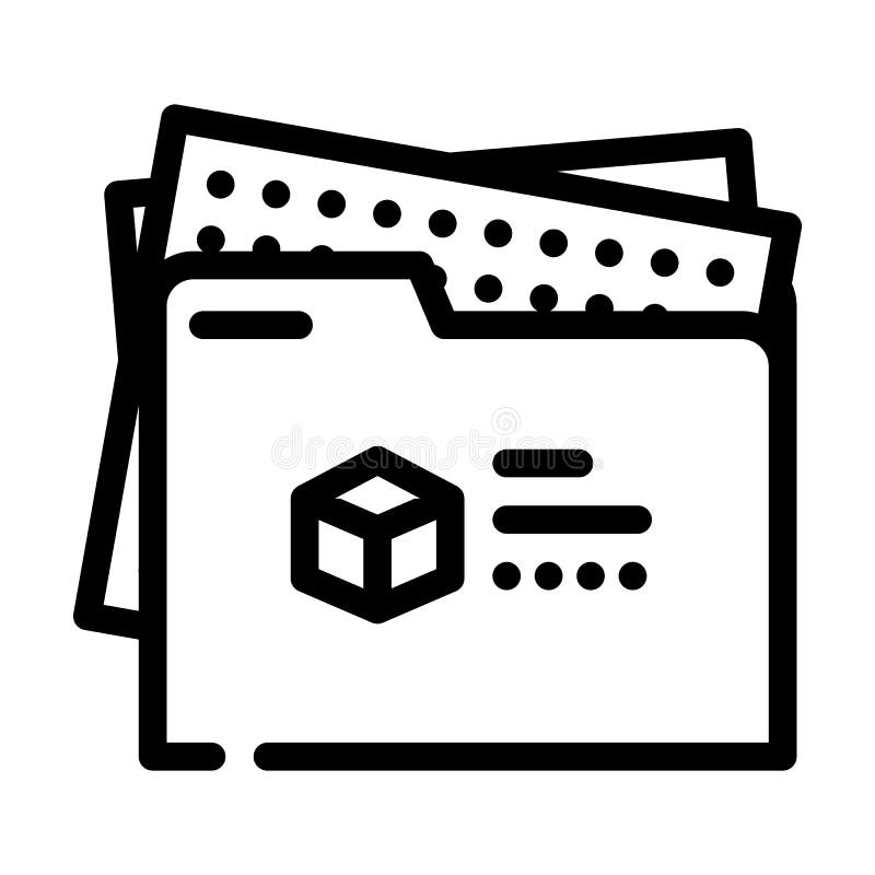 Project Folder Line Icon Vector Illustration Stock Illustration ...