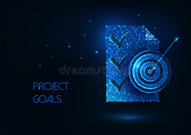 Project Goals Concept with Document and Target Symbol in Futuristic ...