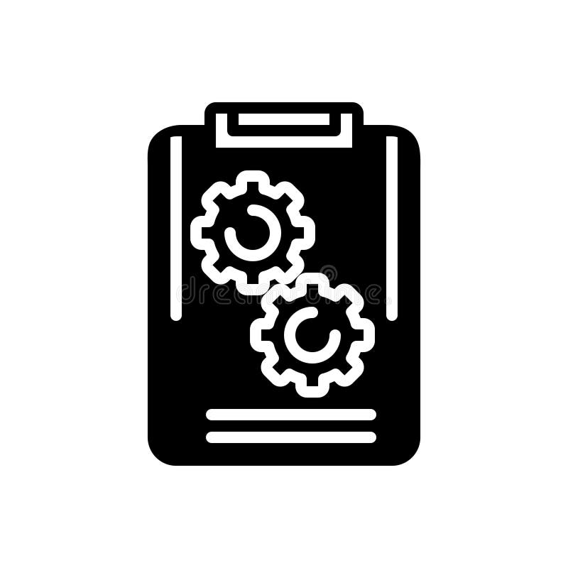 Black Solid Icon for Project, Plan and Scheme Stock Illustration ...