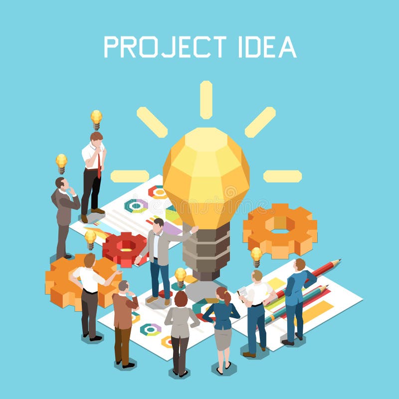 Project Idea Isometric Composition Stock Vector - Illustration of ...