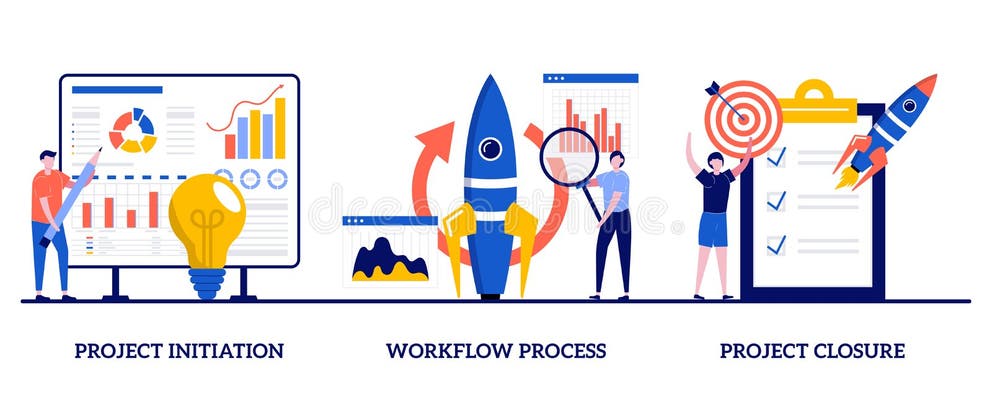 Project Initiation and Closure, Workflow Process Concept with Tiny ...