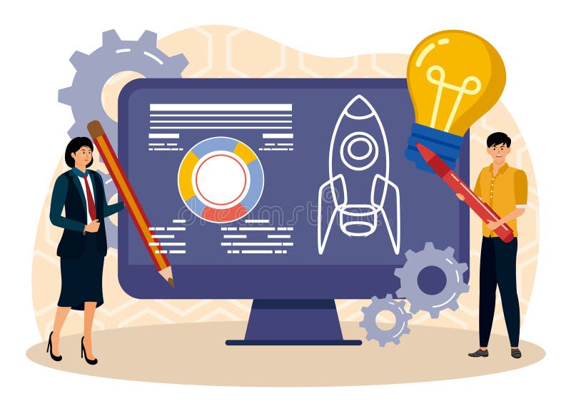 Project Initiation. Creative Team Planning Innovation with Technology ...