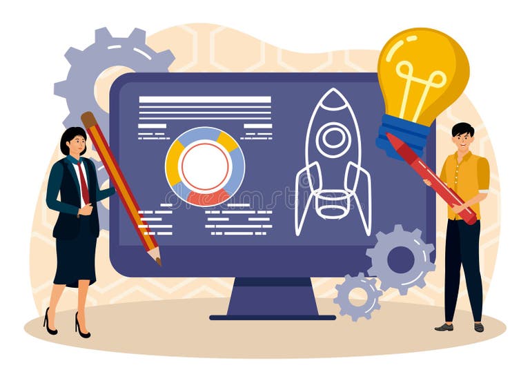 Project Initiation. Creative Team Planning Innovation with Technology ...