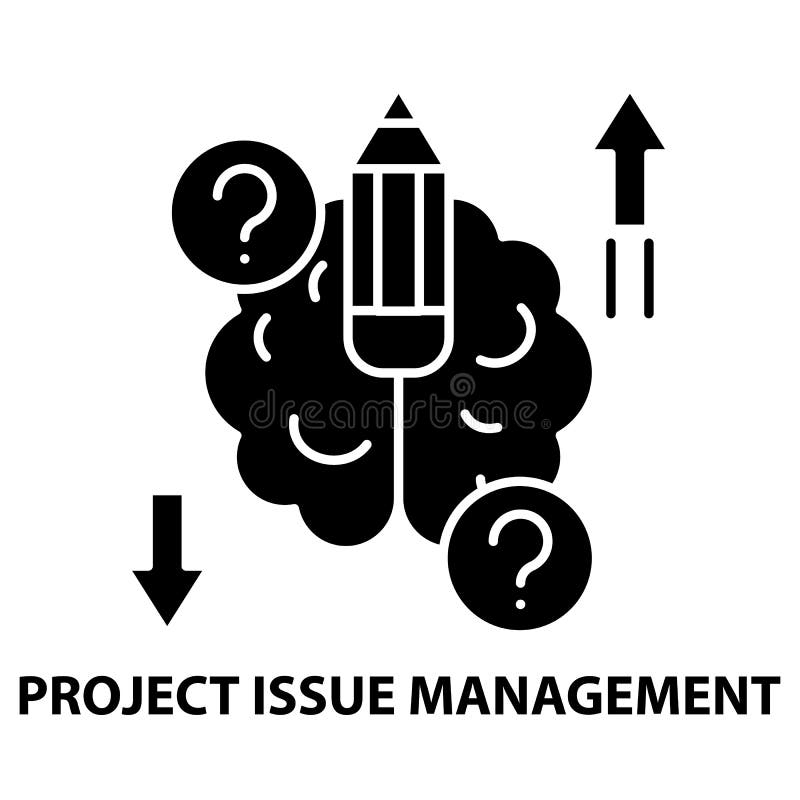 Project Issue Management Icon, Black Vector Sign with Editable Strokes ...