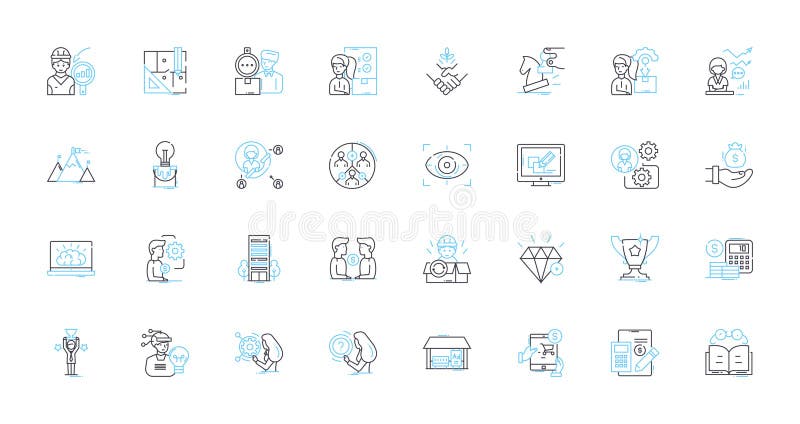 Project Kickoff Linear Icons Set. Planning, Strategy, Communication ...