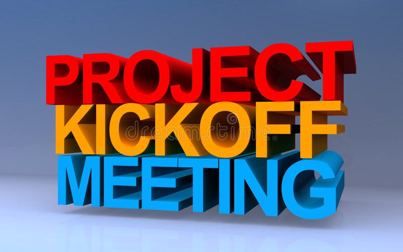 Project Kickoff Meeting on Blue Stock Illustration - Illustration of ...