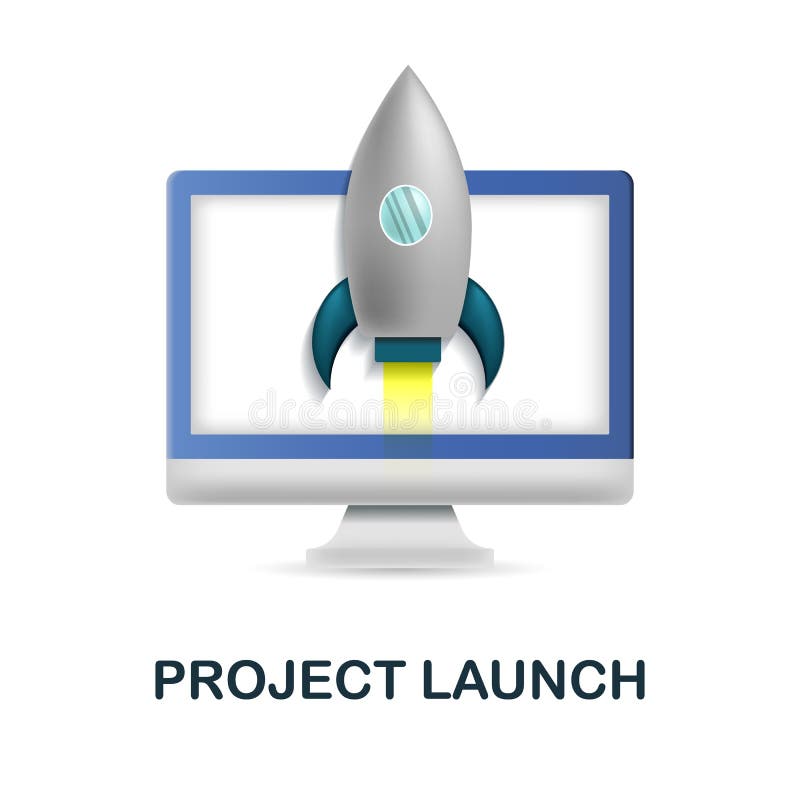 Project Launch Icon. 3d Illustration from Startup Collection Stock ... Project Launch Icon. 3d Illustration from Startup Collection Stock ...