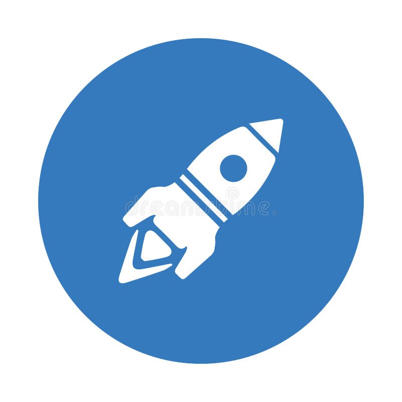 Project Launch, Space Ship Icon. Blue Color Design Stock Vector ...