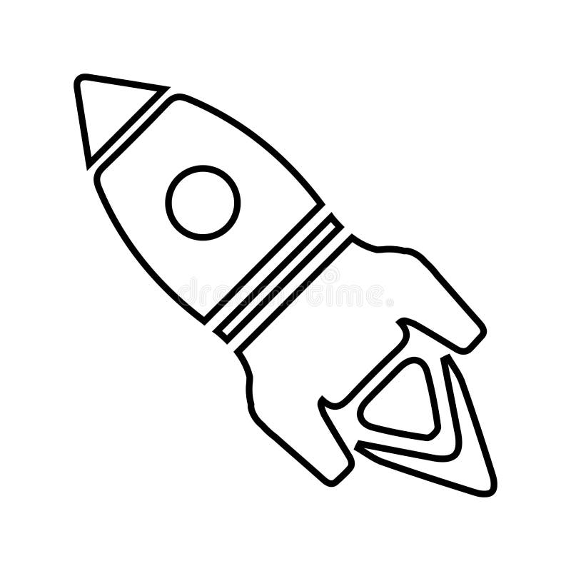 Project Launch, Space Ship Outline Icon. Line Art Vector Stock Vector ...
