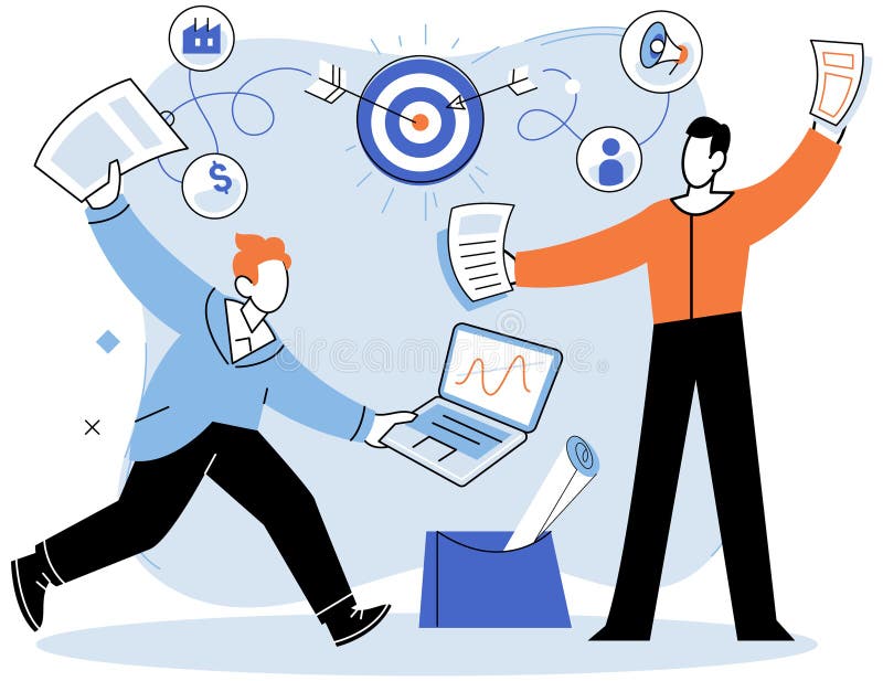 Project Launch. a Successful Business, Emblem of Calculated Risks and ...