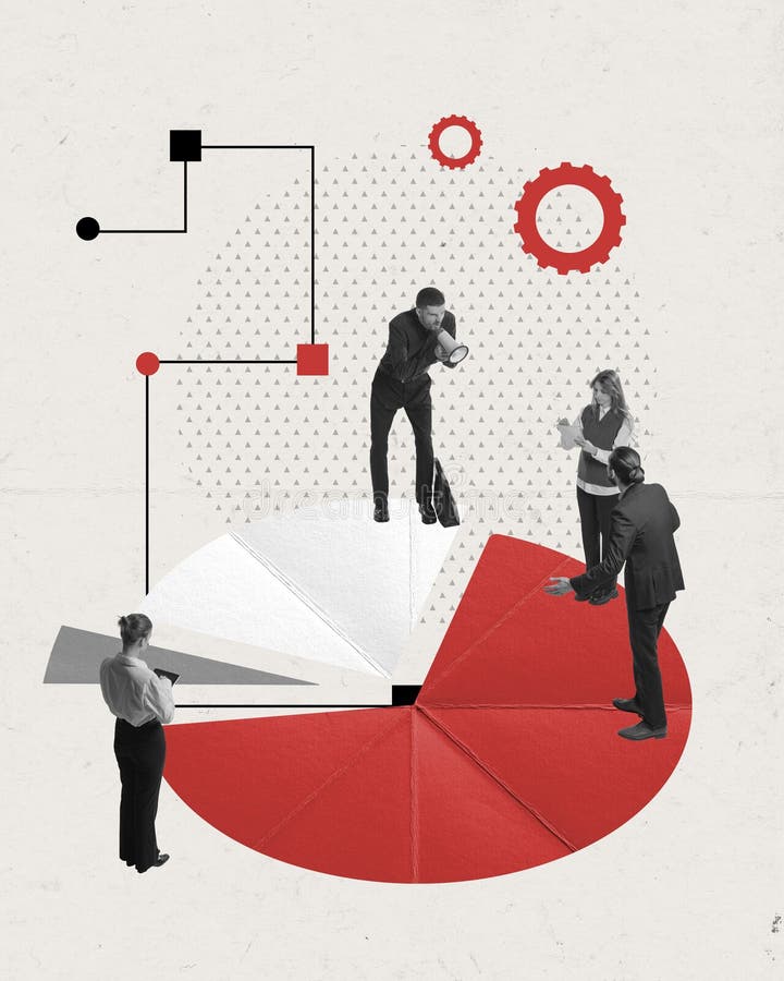 Project Launching. Employees and Managers Working on Project ...