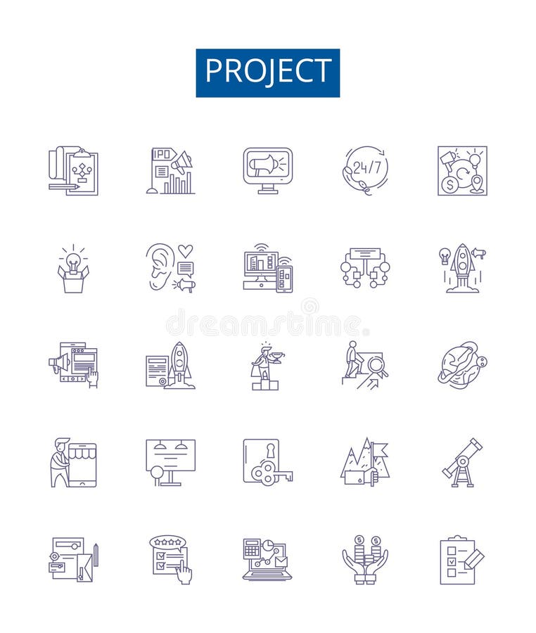 Project Line Icons Signs Set. Design Collection of Development ...