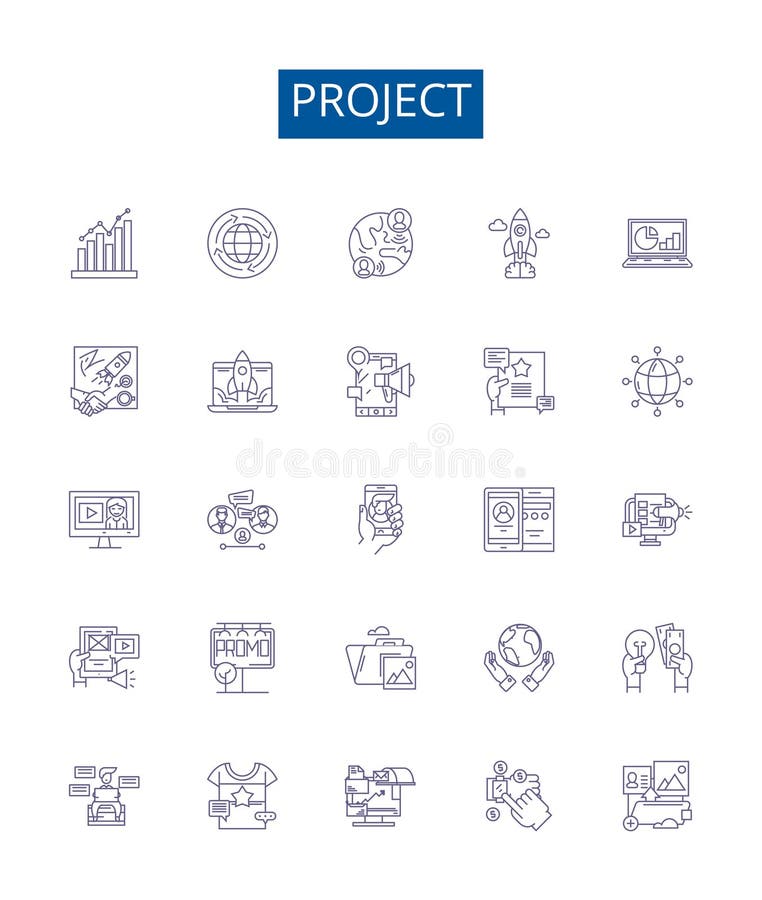 Project Line Icons Signs Set. Design Collection of Development ...
