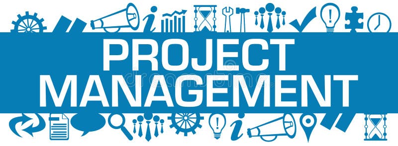 Project Management Blue Business Symbols Top Bottom Horizontal Stock ...