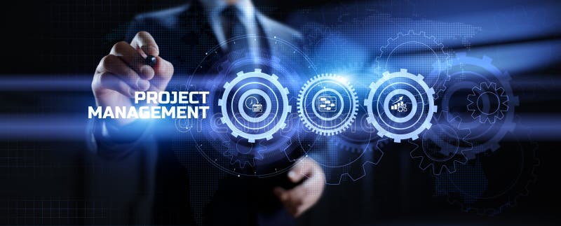 Project Management Business Corporate Technology. Businessman Pressing ...