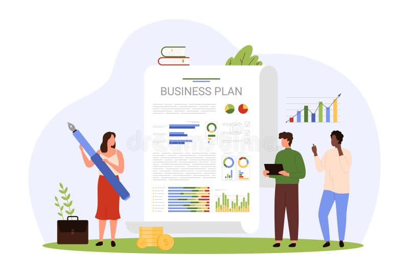 Project Management and Business Development Process Planning by Tiny People with Pen Stock ...