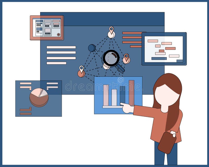 Project Management Chart Presentation Vector Stock Illustration ...