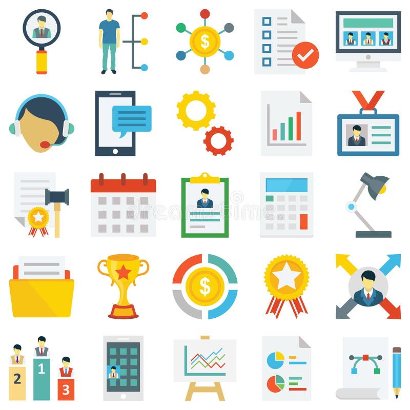 Project Management Colored Vector Icons Set Every Single Icons Can Be ...