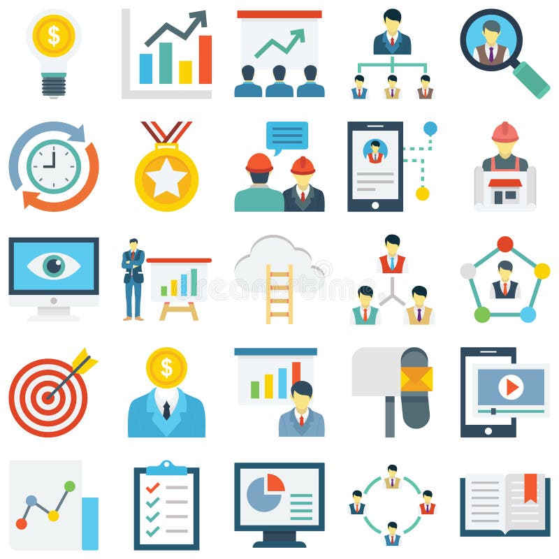 Project Management Colored Vector Icons Set Every Single Icons Can Be ...