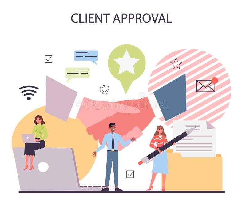 Project Management Concept. Client Approval Stock Vector - Illustration ...
