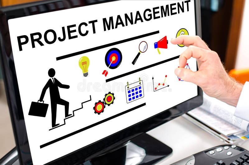 Project Management Concept on a Computer Monitor Stock Image - Image of ...