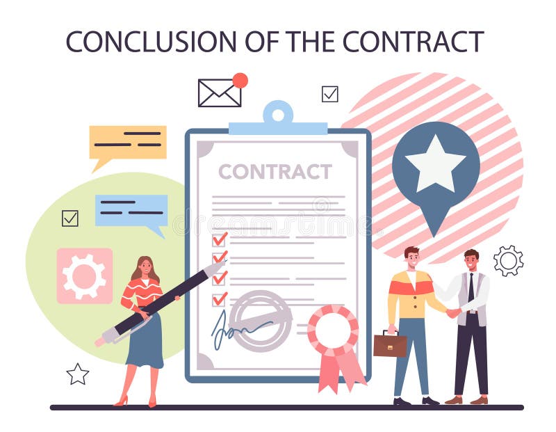 Project Management Concept. Conclusion of the Contract Stock Vector ...