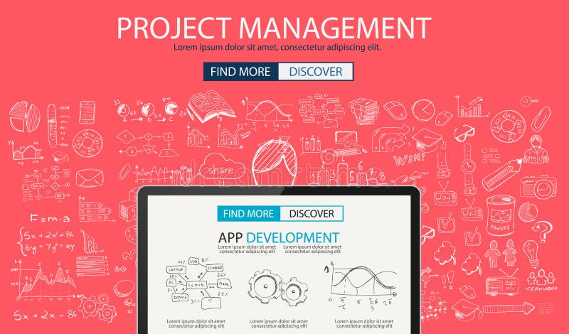 Project Management Concept with Doodle Design Style Stock Vector ...