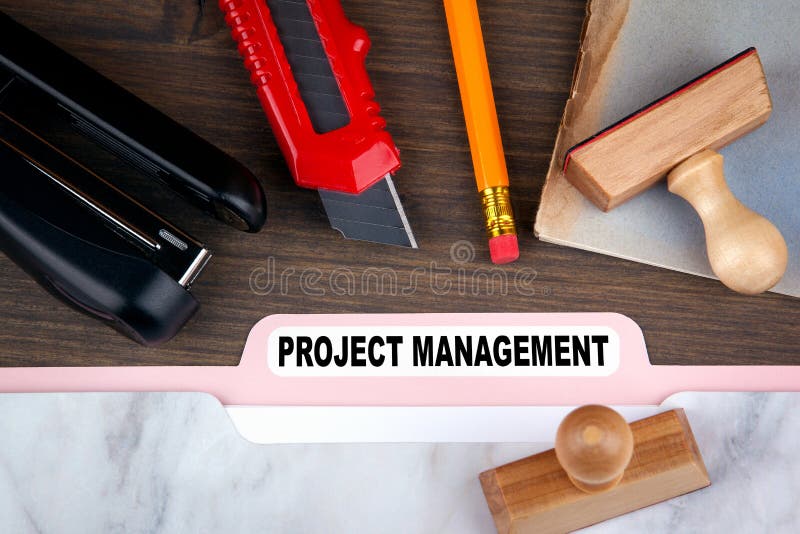 Project Management Concept. Chart with Keywords and Icons Stock Photo ...