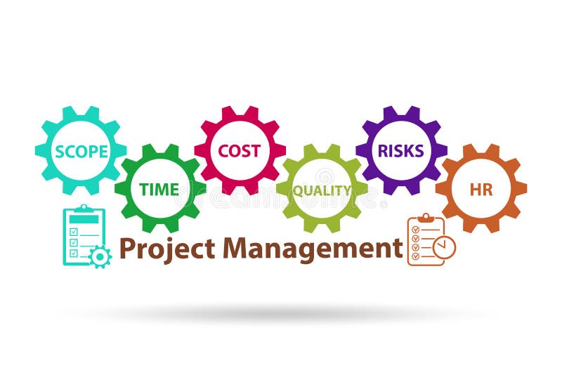 Project Management Concept with Key Components Stock Illustration ... Project Management Concept with Key Components Stock Illustration ...