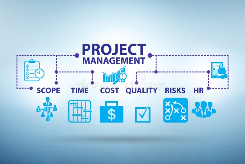 Project Management Concept with Key Components Stock Illustration ... Project Management Concept with Key Components Stock Illustration ...