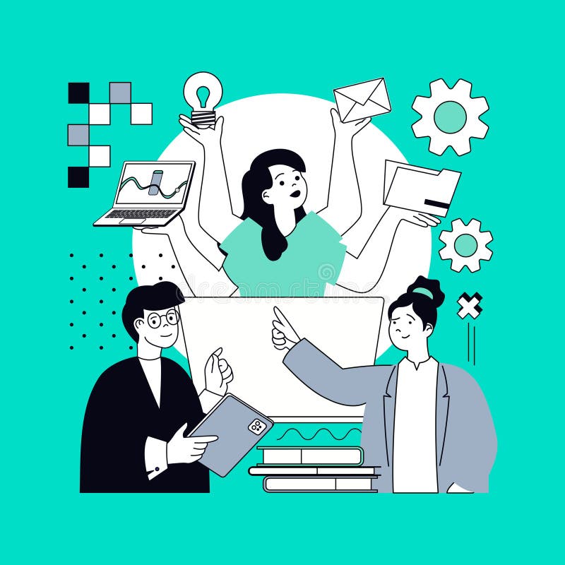 Project Management Concept for Modern Web Design. People Brainstorming ...